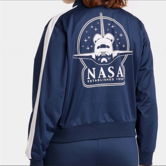 Mighty Fine | Jackets & Coats | Womens Nasa Navy Blue Zip Up Sweatshirt ...